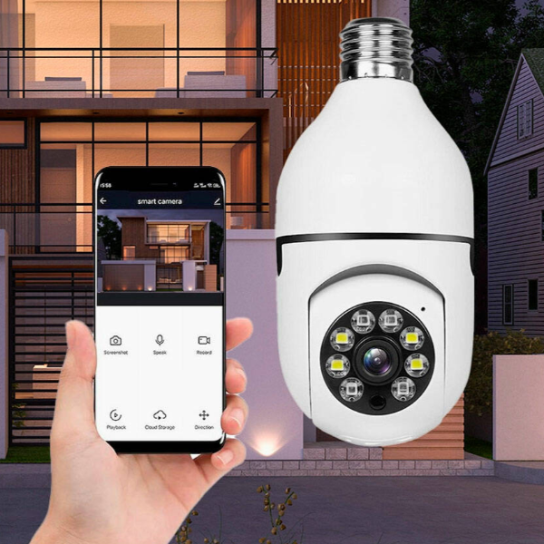 5G Wifi 5MP E27 Bulb Surveillance Camera Indoor 4X Digital Zoom AI Hum